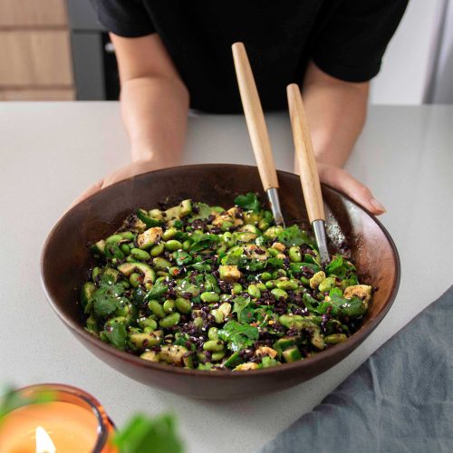 Edamame & Forbidden Rice Salad | plantbaes