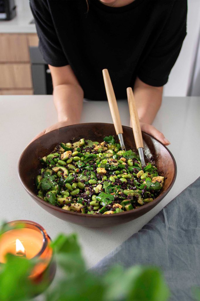 Edamame & Forbidden Rice Salad | plantbaes