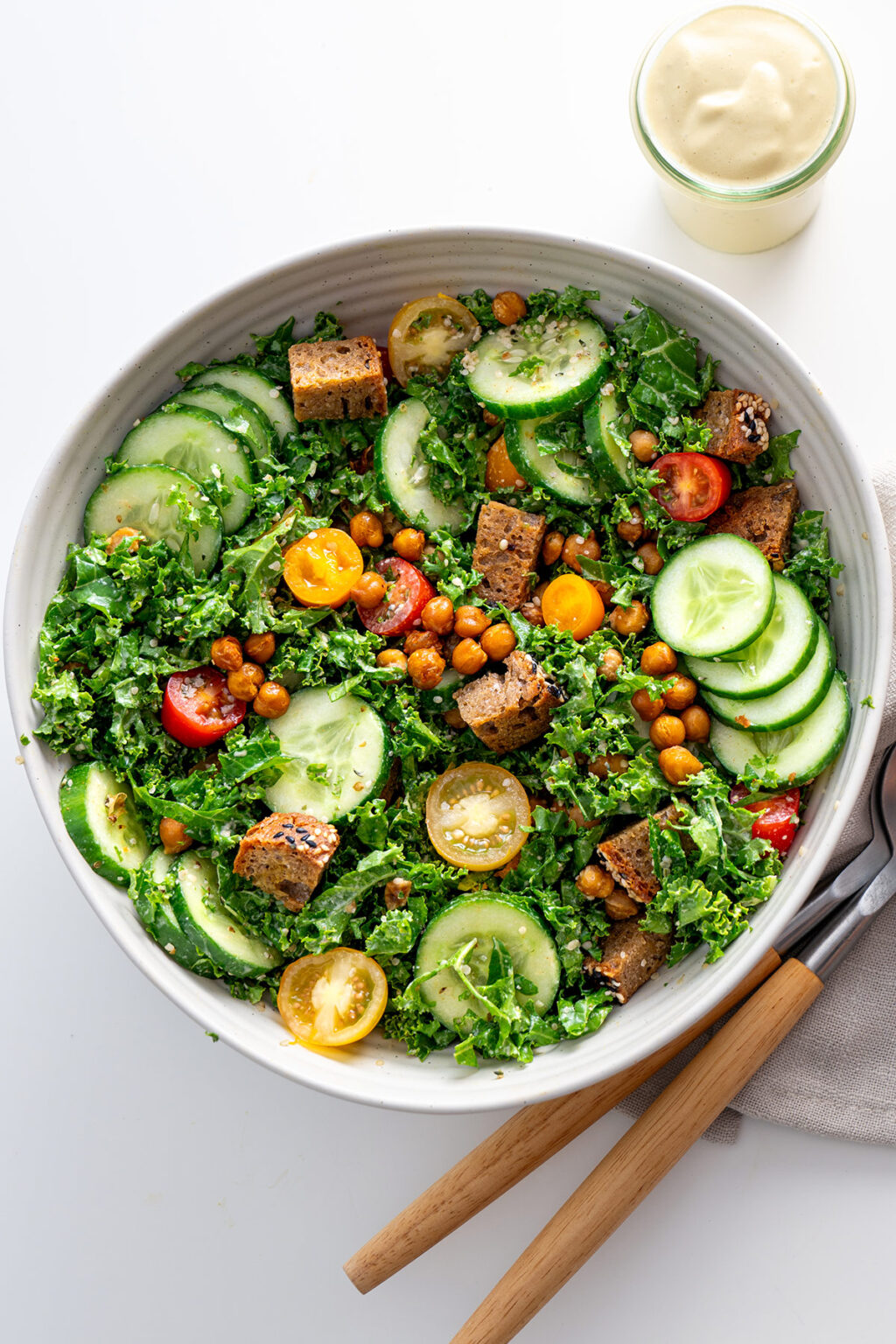 High-Protein Kale Caesar Salad | plantbaes