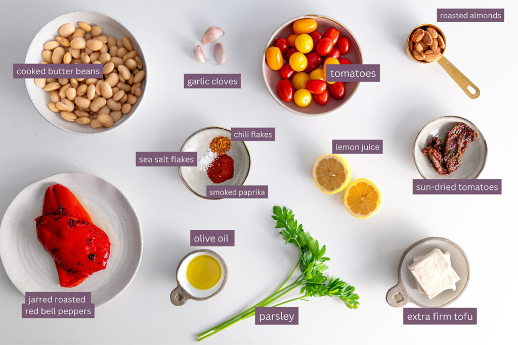 High-Protein Romesco Butter Beans | plantbaes