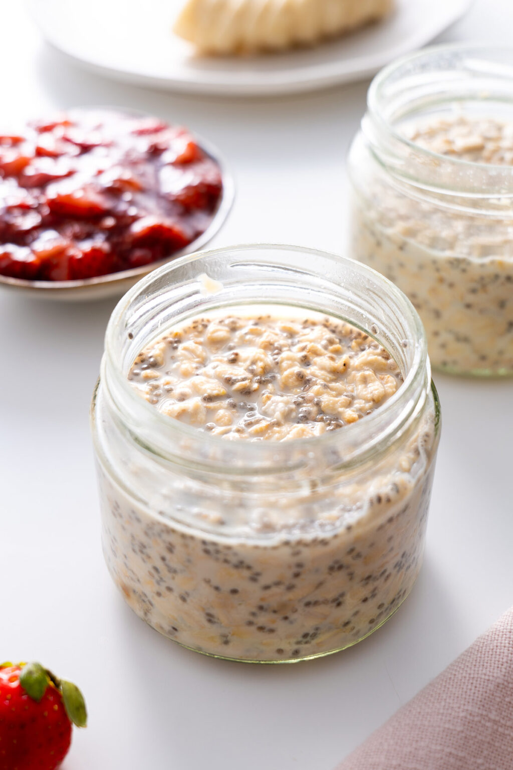 Peanut Butter and Jam Overnight Oats | plantbaes