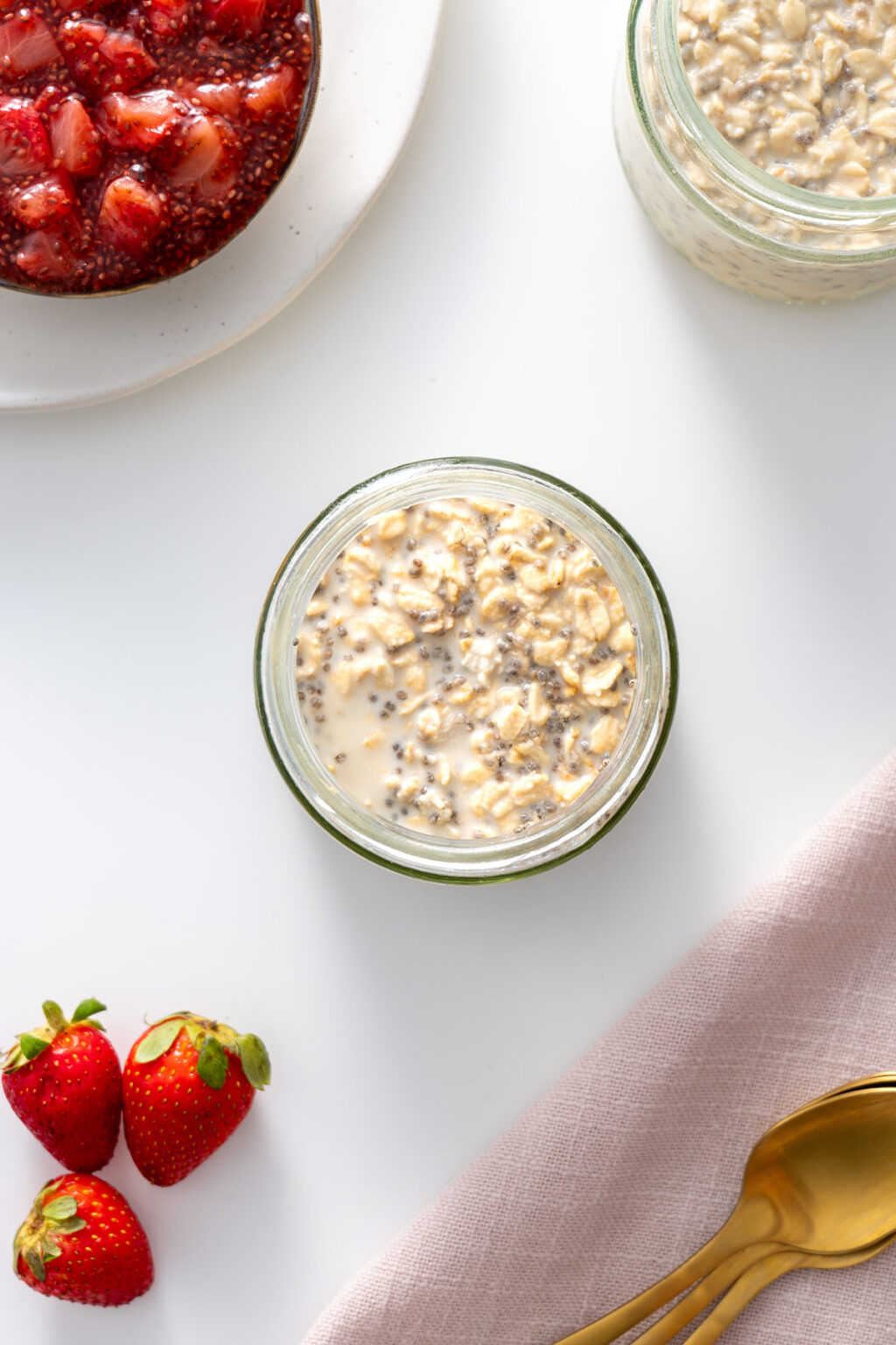 Peanut Butter and Jam Overnight Oats | plantbaes