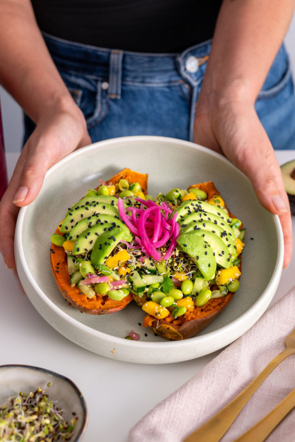 Edamame Sweet Potato Bowl | plantbaes