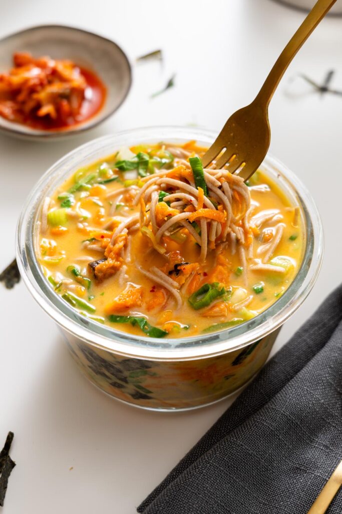 High-Protein Miso Noodle Soup (Meal Prep) | plantbaes